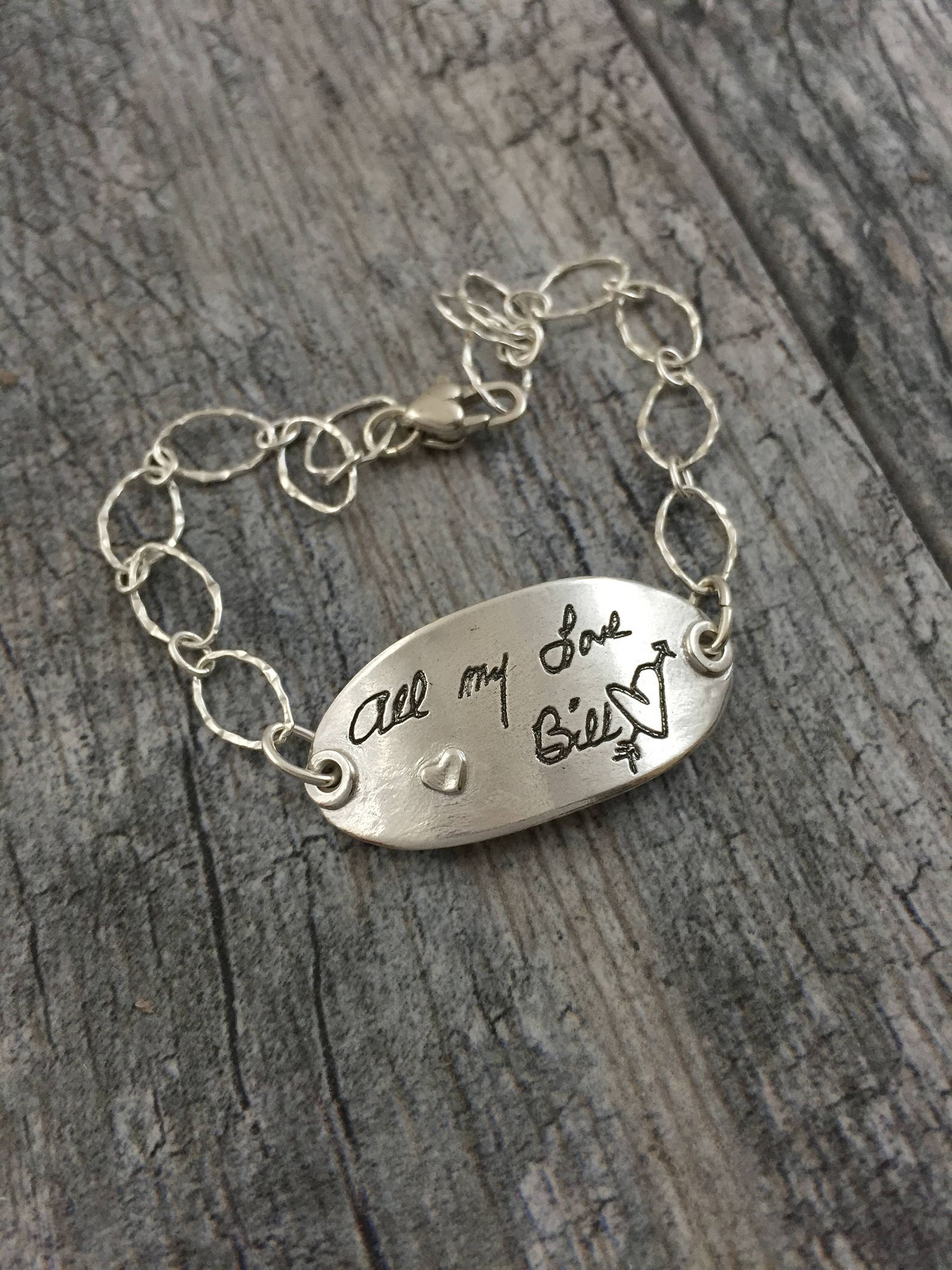 Custom Handwriting Bracelet Signature or Drawing in | Etsy