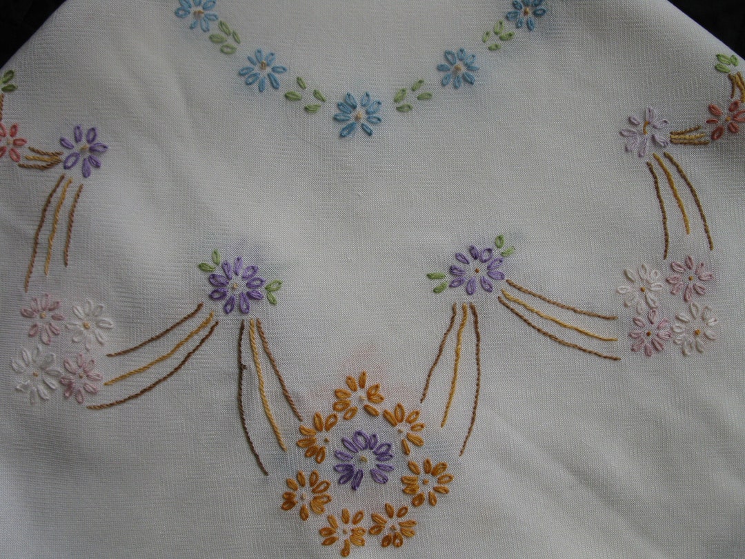 Embroidered Small Square Tablecloth. Handmade Beautiful Embroideries ...