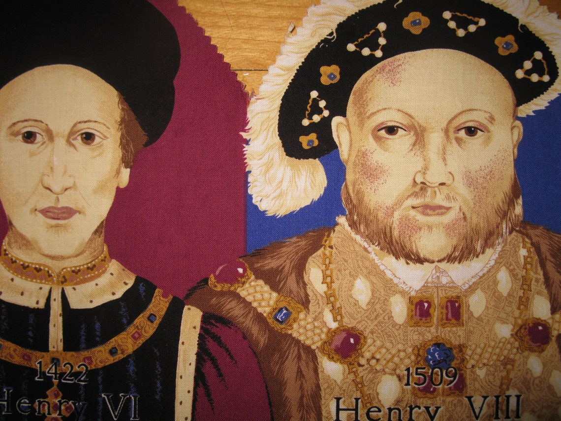 Kings of England Fabric Portraits. Faces on Cotton for Collage or ...