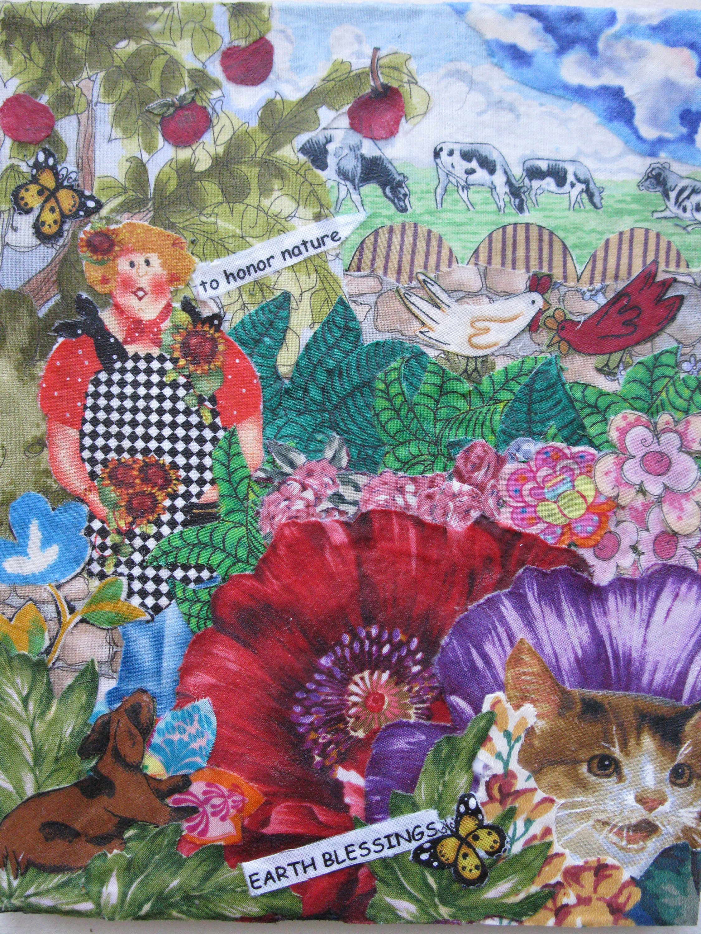 Collage Original Textile Portrait. Wall Art Lady 8x10 Inches - Etsy