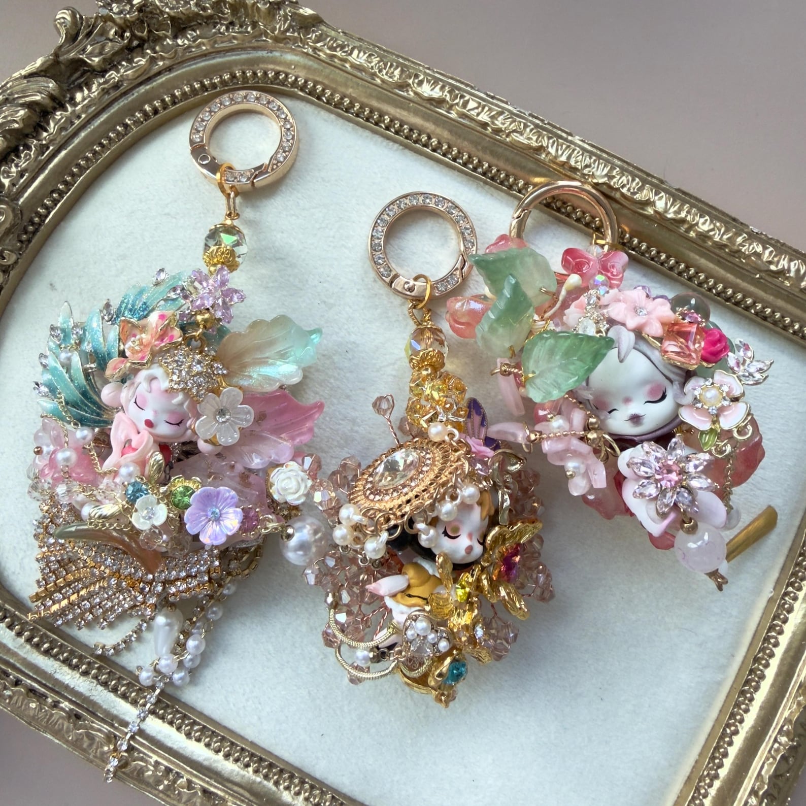 Skullpanda Fantasy Charm Collection – Handmade Beaded Keychain / Bag ...
