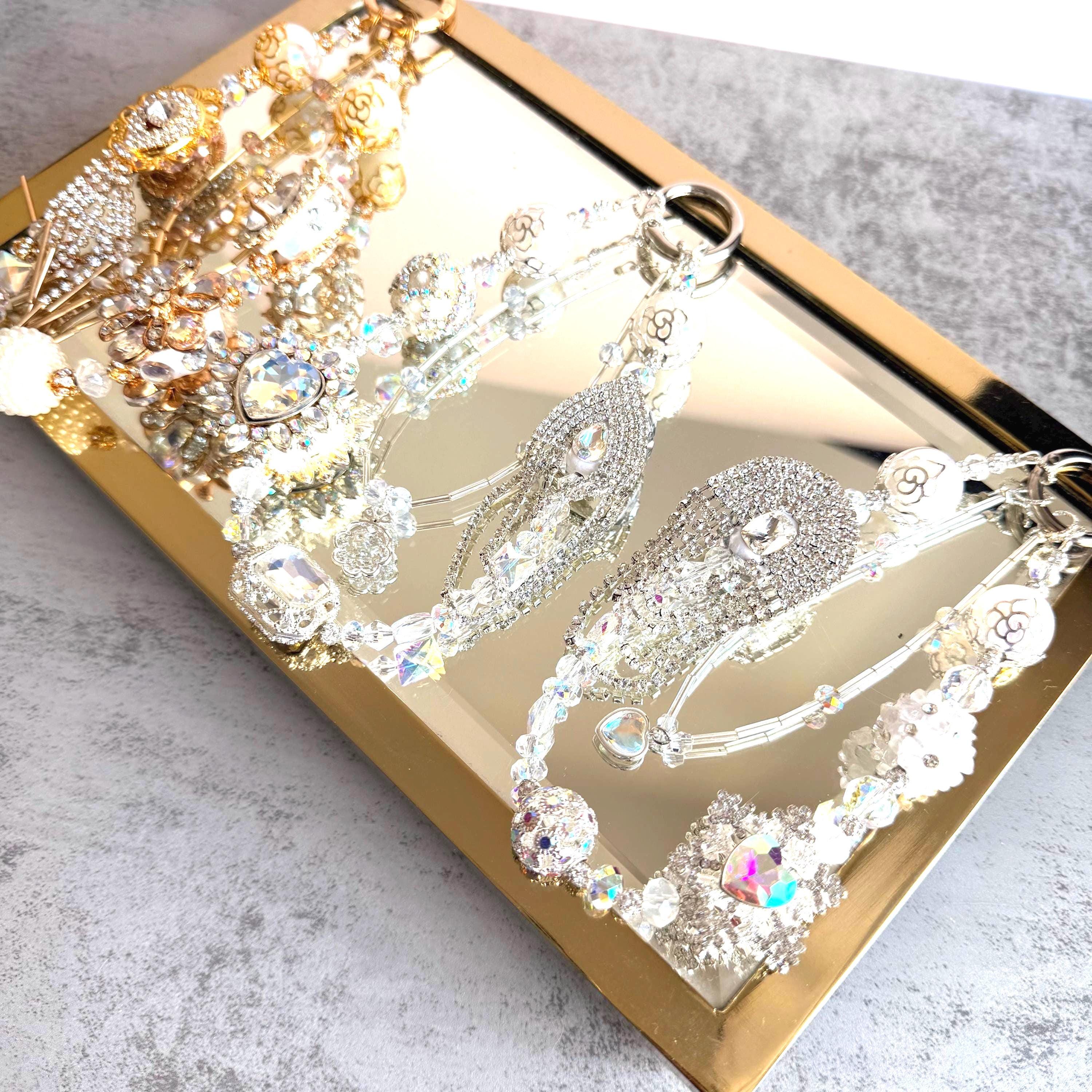 Crystal Fantasy Charm Keychain: Gold & Silver Luxe Accessory - Etsy