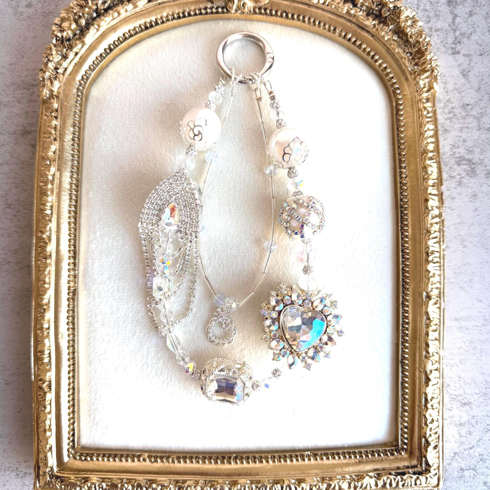 Crystal Fantasy Charm Keychain: Gold & Silver Luxe Accessory - Etsy