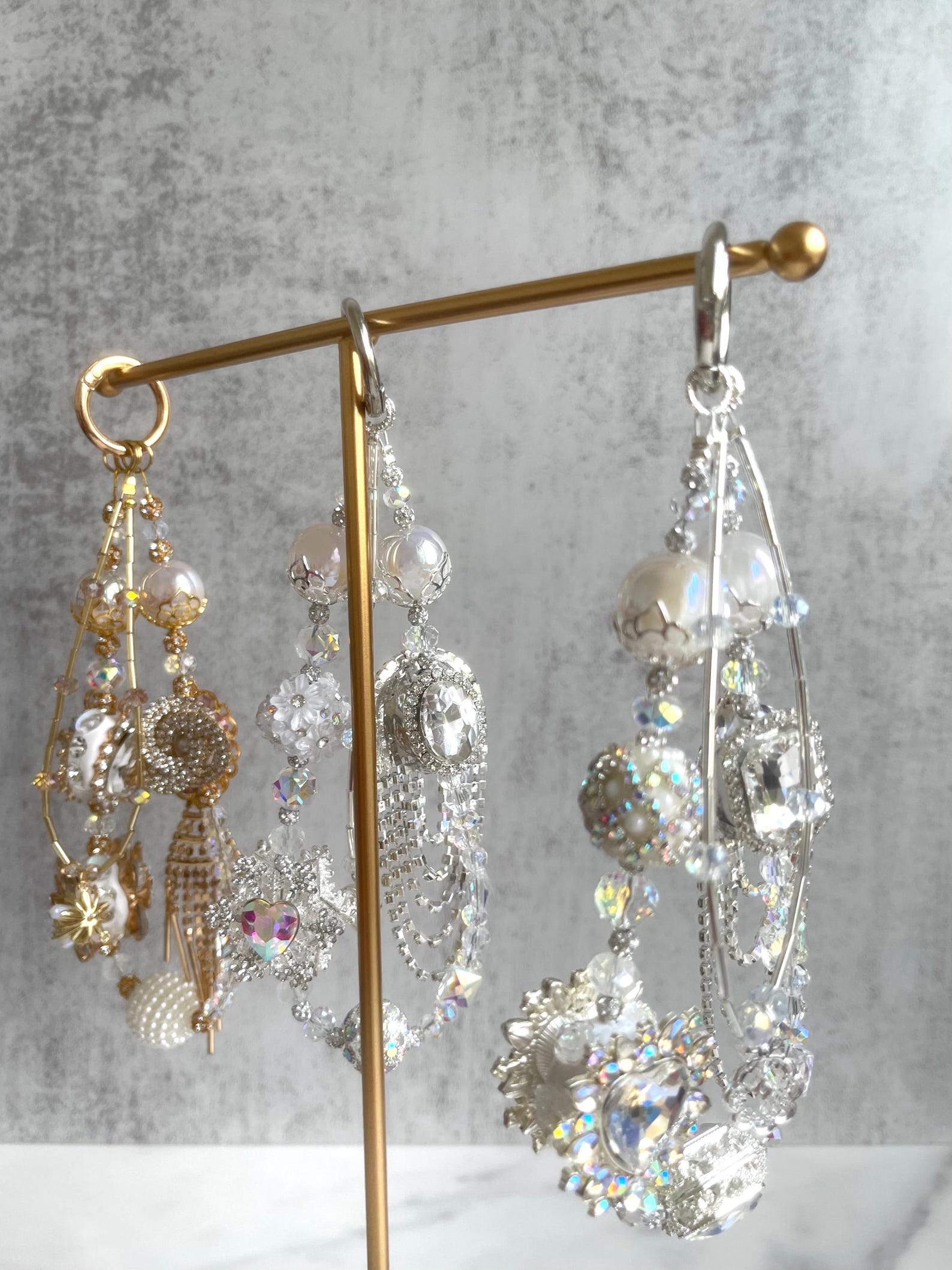 Crystal Fantasy Charm Keychain: Gold & Silver Luxe Accessory - Etsy
