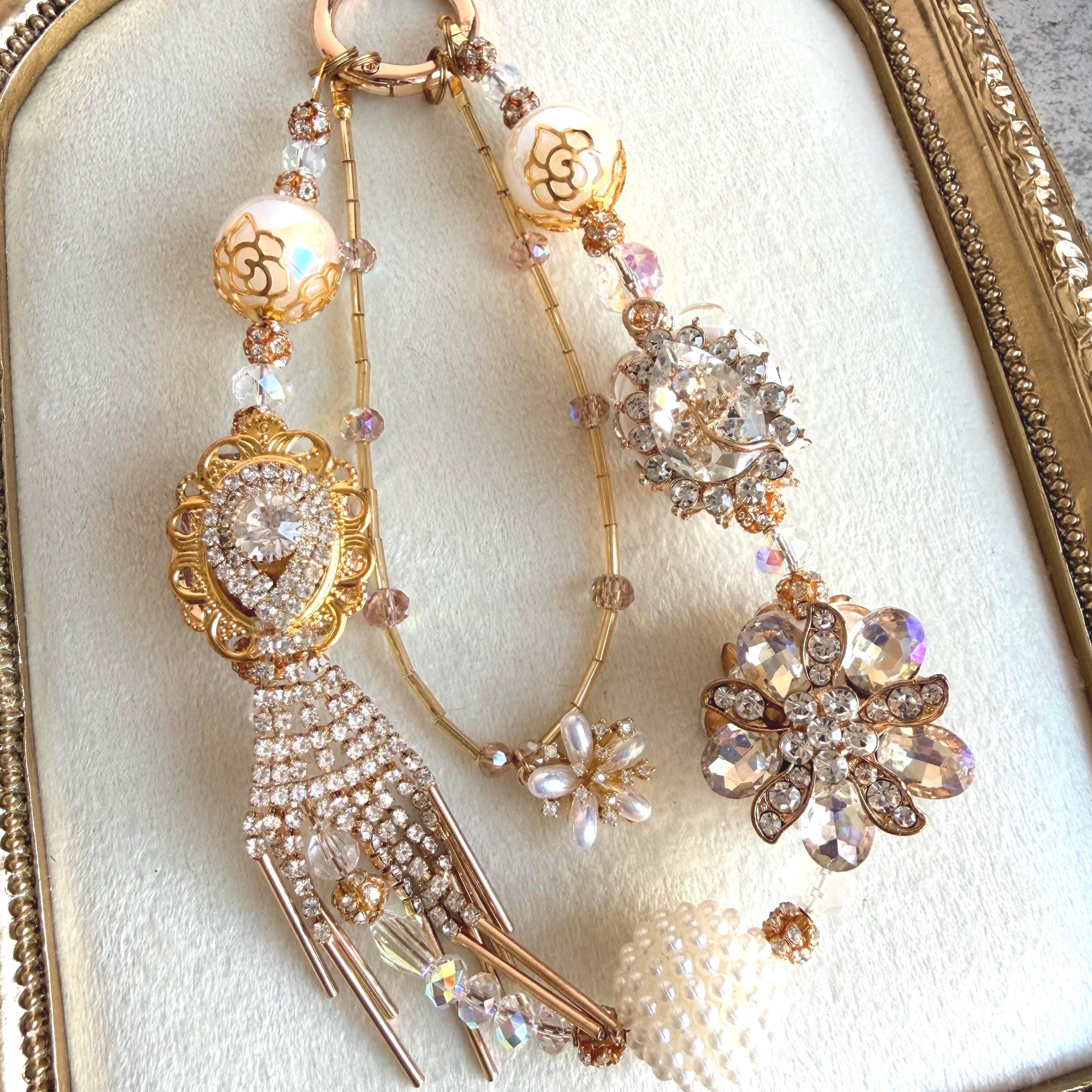 Crystal Fantasy Charm Keychain: Gold & Silver Luxe Accessory - Etsy