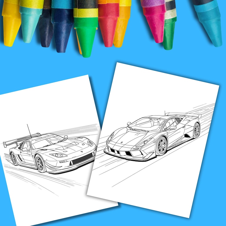 40 Sports Car Coloring Pages | Racing Cars Coloring Book for Kids ...