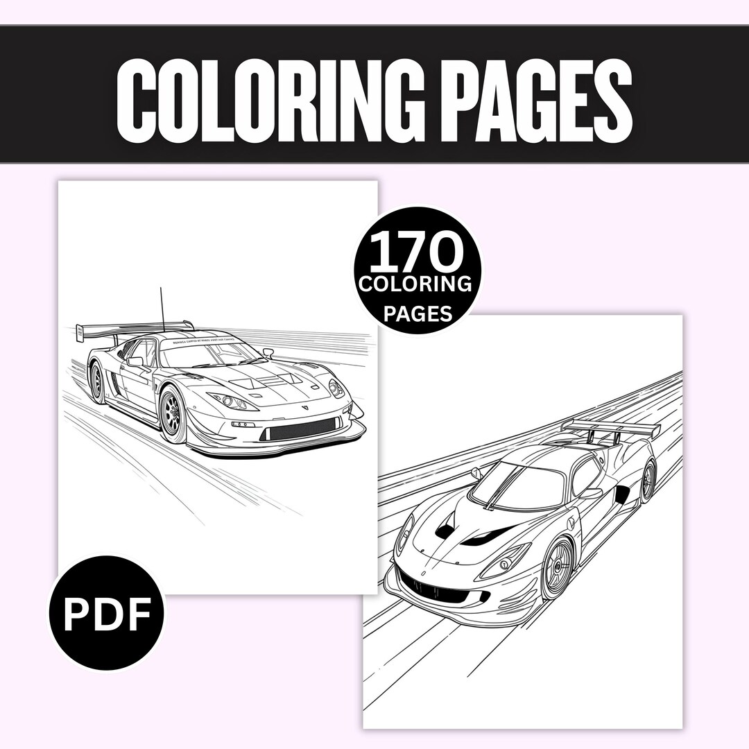 Supercar Coloring Book, Sports Car Coloring, Race Car Coloring, Car ...