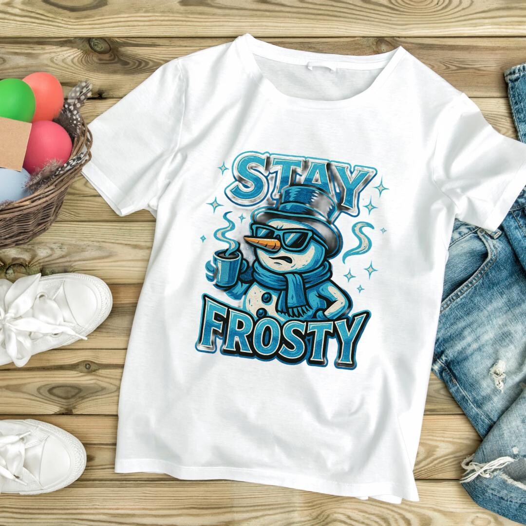 Stay Frosty Snowman PNG | Funny Christmas T-shirt Design (digital ...