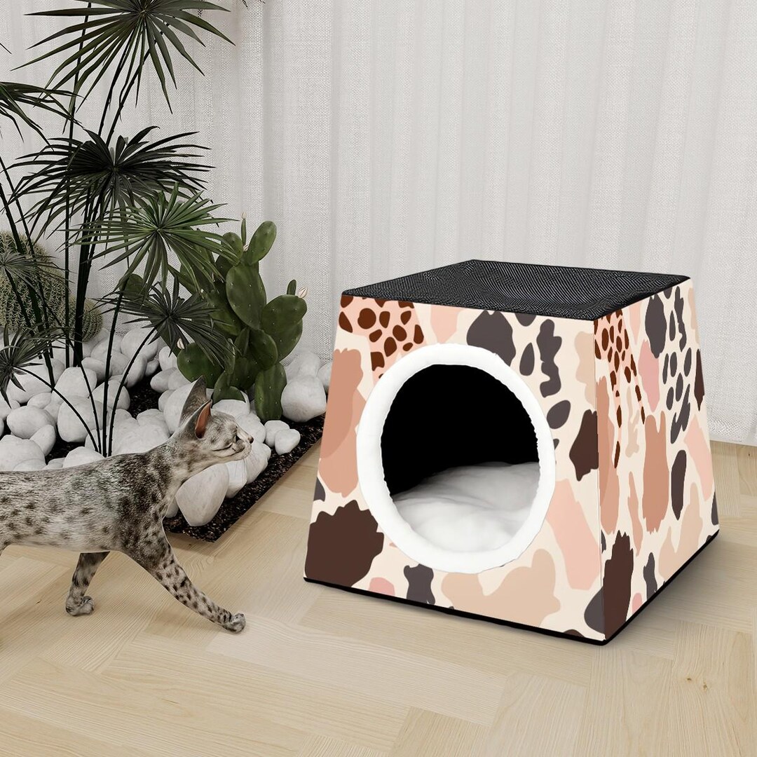 Dog Bed Furniture – Leopard Print Pet Bed, Cozy Indoor Dog Couch ...