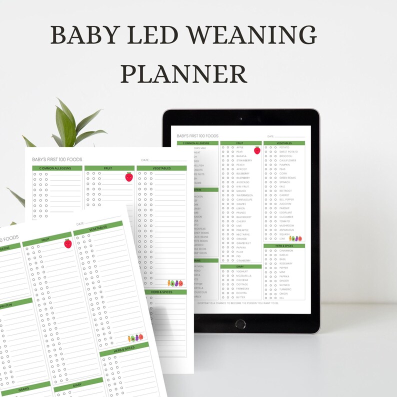 Printable Baby-led Weaning Planner | Feeding Schedule, First Foods ...