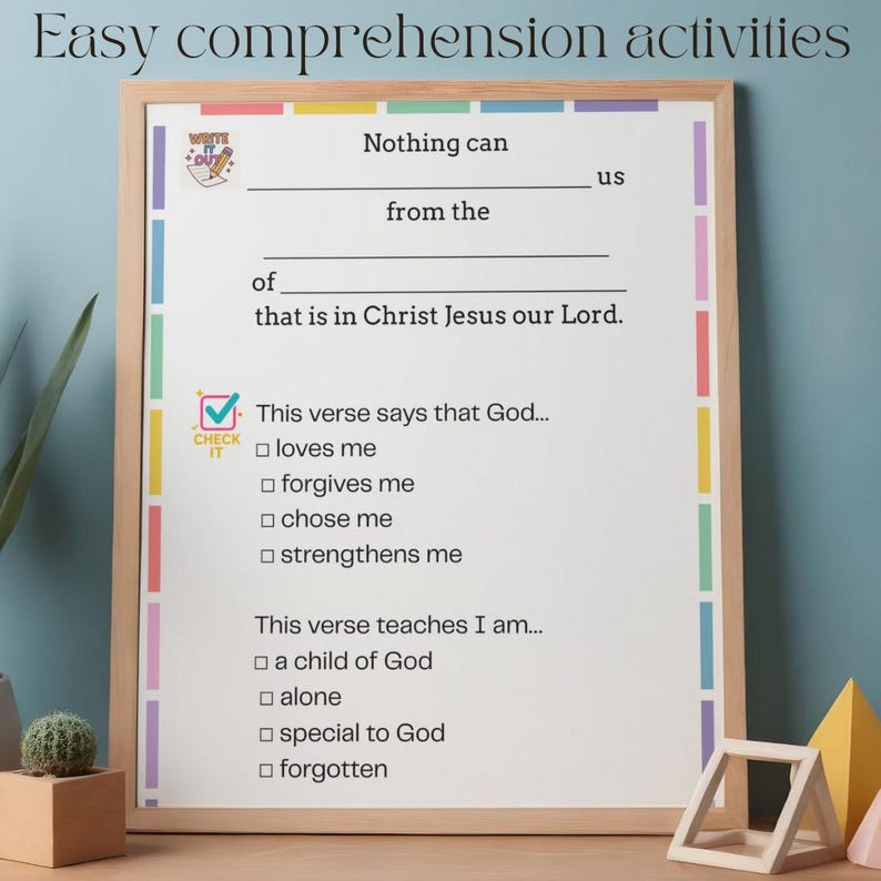 Kids Bible Verse Worksheet | Christian Homeschool Printable (digital ...