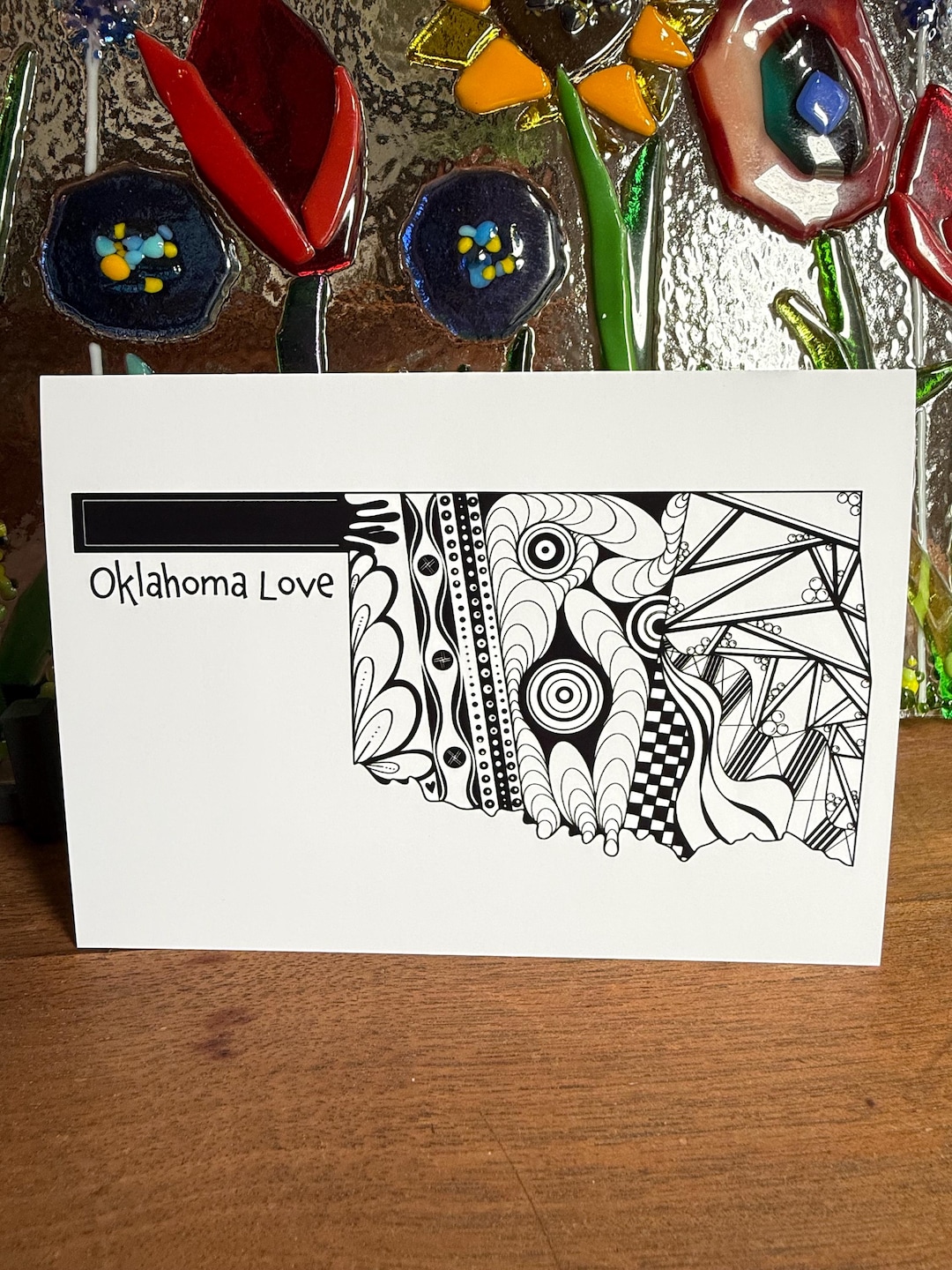 Oklahoma Zentangle Blank Card Set- 10 Black & White Cards With ...
