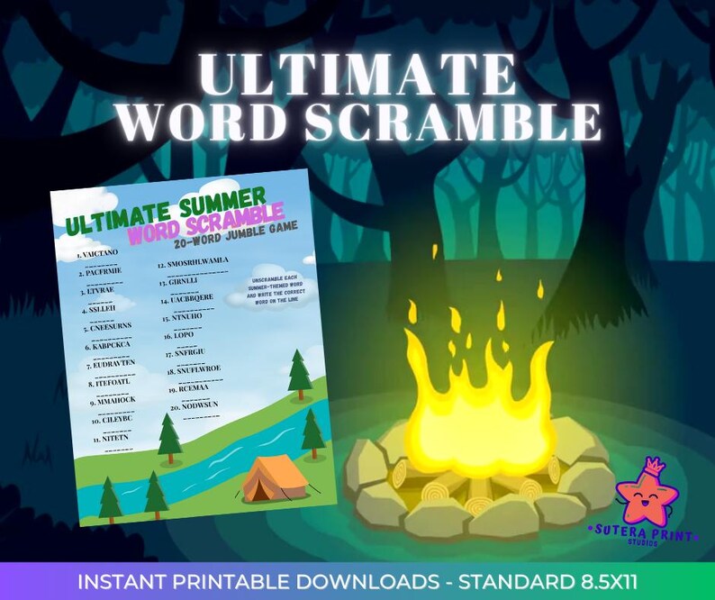 Ultimate Summer Word Scramble - Etsy