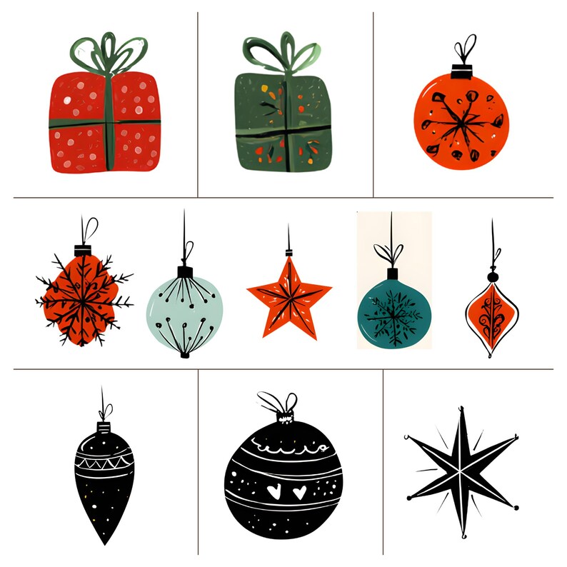 Christmas Cat Clipart Set: Festive PNG Elements (digital Download) - Etsy