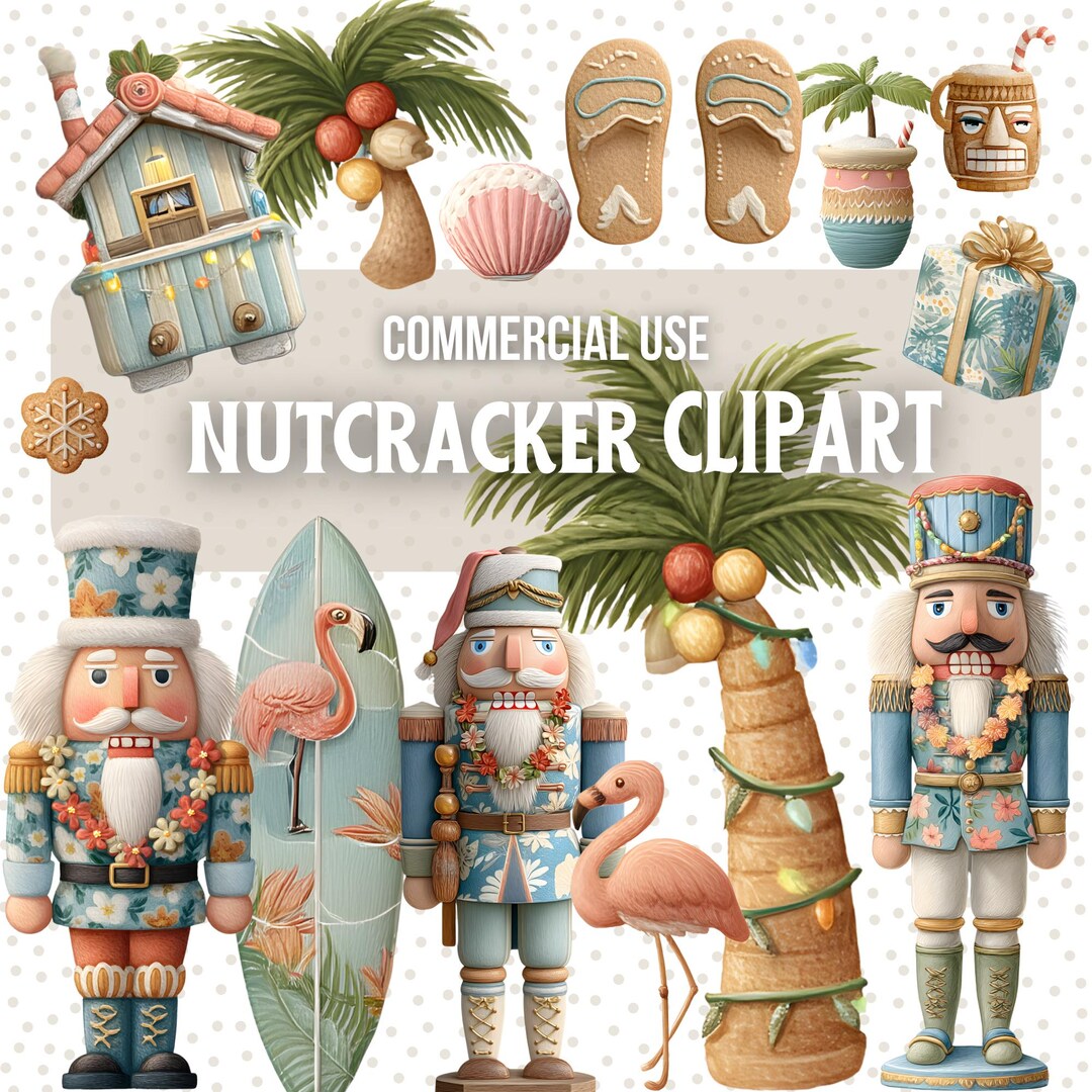 Tropical Christmas Nutcracker Clipart Bundle (PNG) - Etsy