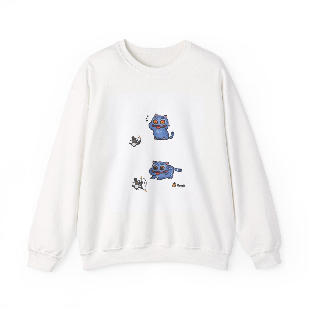 Kpop Demon Hunter Cat and Bird Crewneck Sweatshirt - Cozy Unisex ...