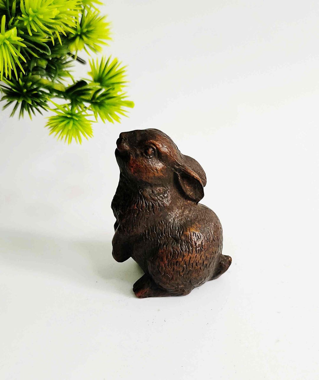 Vintage Bronze Carved Rabbit Statue: Feng Shui Statue - Etsy