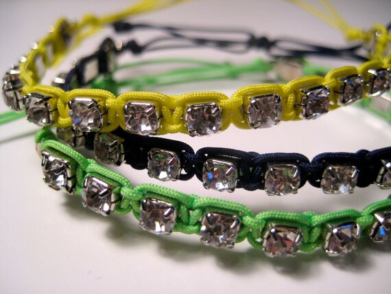 Items similar to Friendship Bracelet / Rhinestone - FAKE DIAMONDS on Etsy