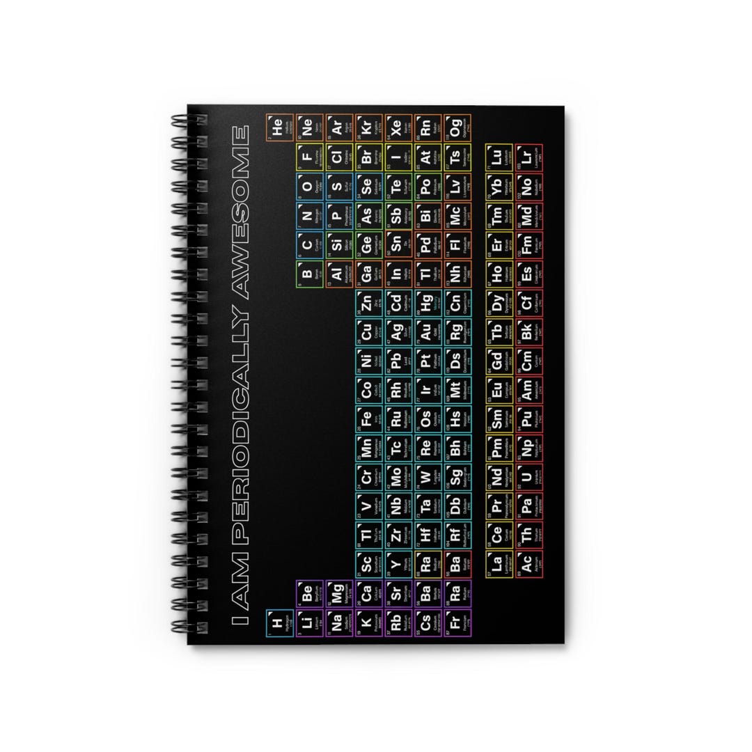 Periodic Table Spiral Notebook, Chemist Gift, Science Journal, School ...