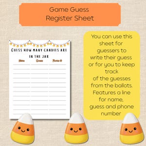 Candy Corn Guessing Game, Halloween Party Activity (digital Download ...