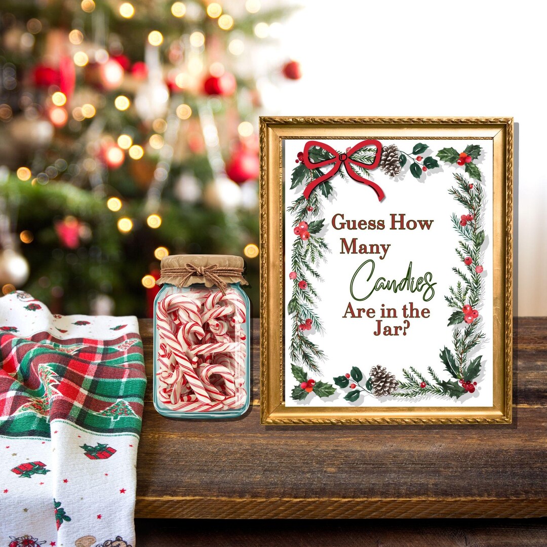 Christmas Candy Guessing Game Sign, Holiday Party Game (digital ...