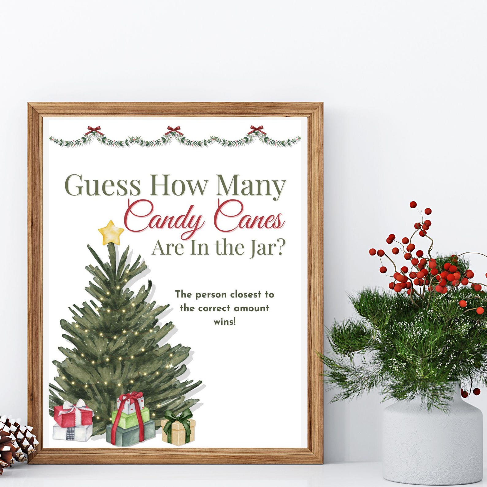 Christmas Candy Cane Guessing Game: Holiday Party Printable (digital ...