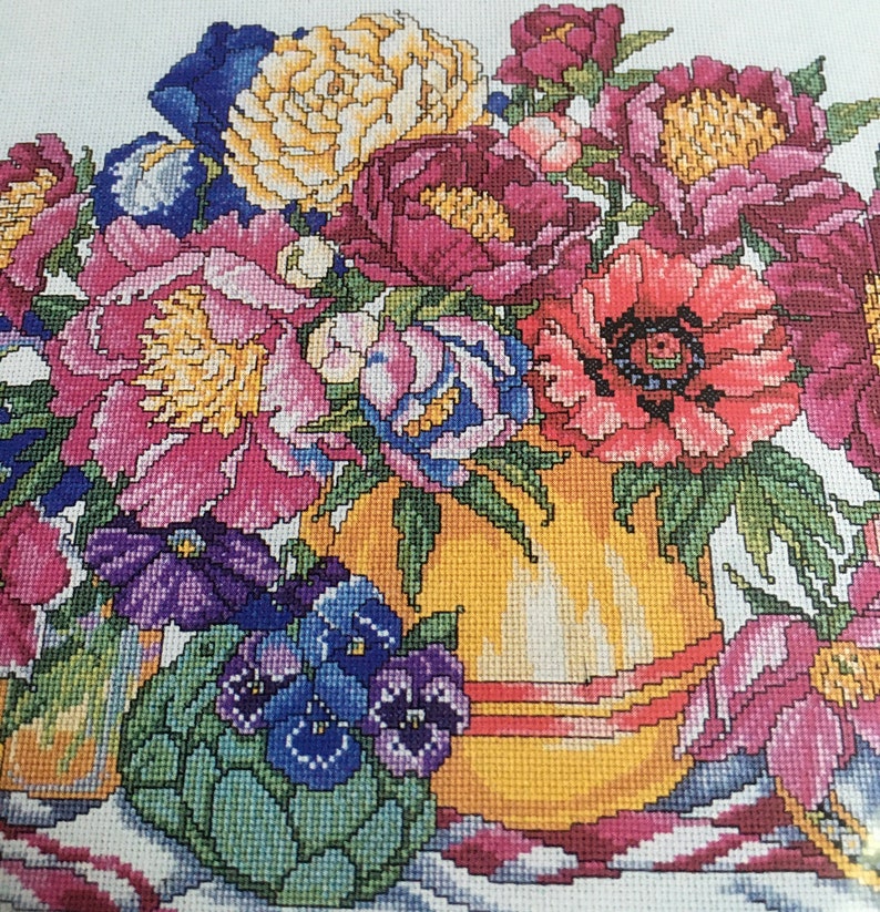 Design Works floral Medley Counted Cross Stitch Kit Hobbies - Etsy