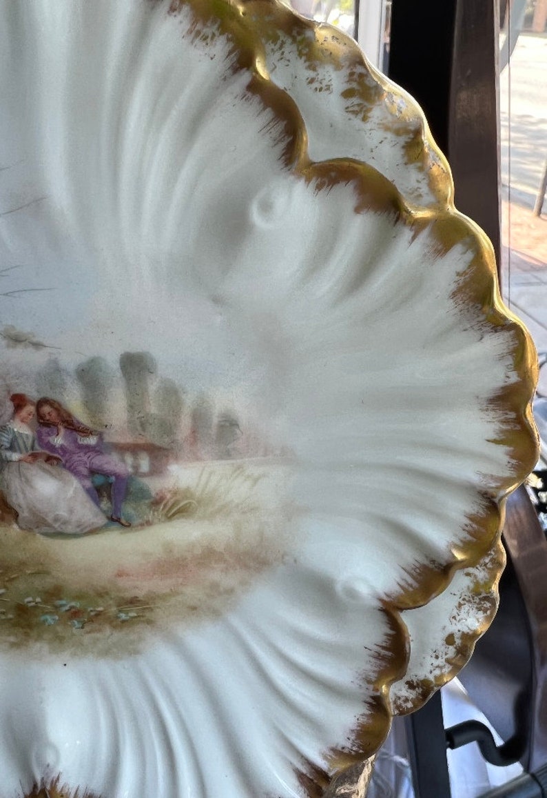 Antique Limoges Victorian Cabinet Shell Design Wall Plate Gold Trim ...