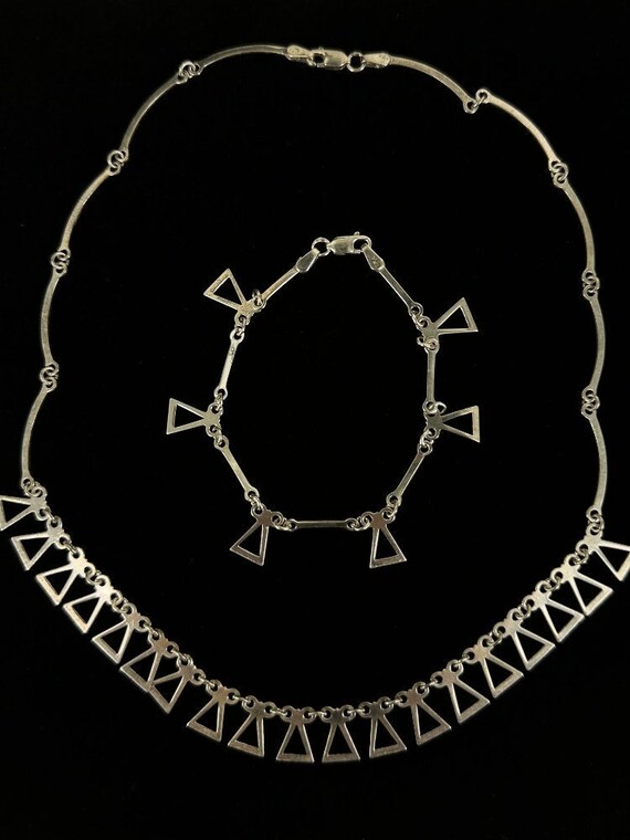 Vintage sterling modern geometric - Gem