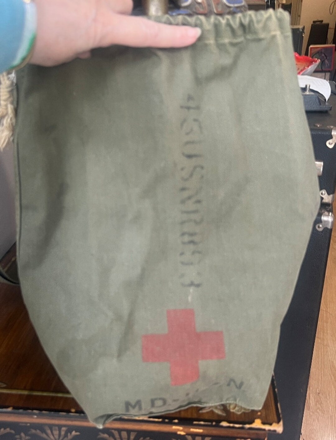 Vintage WW2 US Navy Medical Corps Canvas Drawstring Field Bag Pouch ...