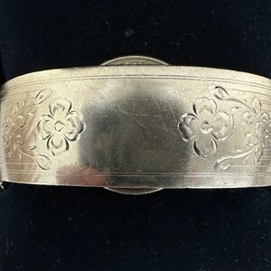 Antique Victorian Sterling Floral Brite Cut/engraved Wide Bangle ...