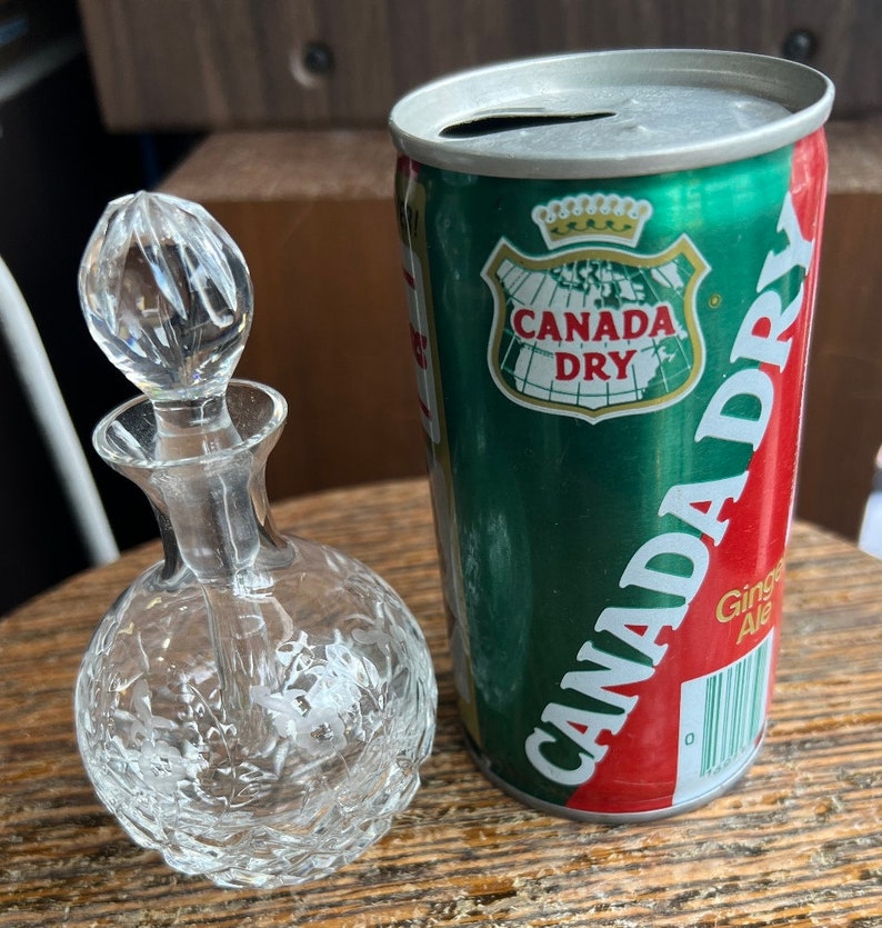 Antique Deco Crystal Cut Glass Perfume Scent Bottle Floral Etch ...