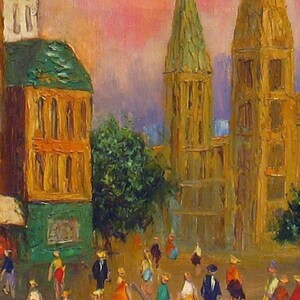 Vintage Carlos Tafoya Impasto Oil Painting Cityscape Mexico New Mexico ...