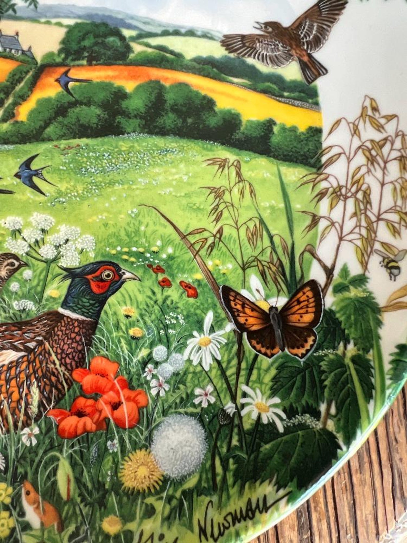 Vintage Wedgwood Collector Plate: "meadows and Wheatfields" Country ...