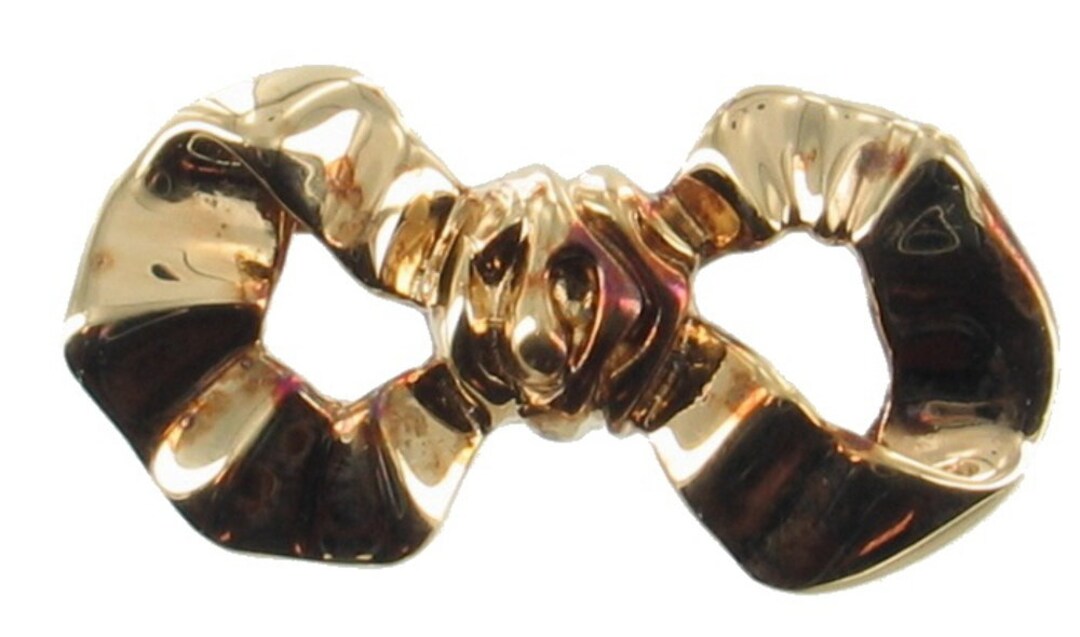 Antique Hobe Art Deco Sterling Silver Gold Vermeil Ribbon Bow Pin ...