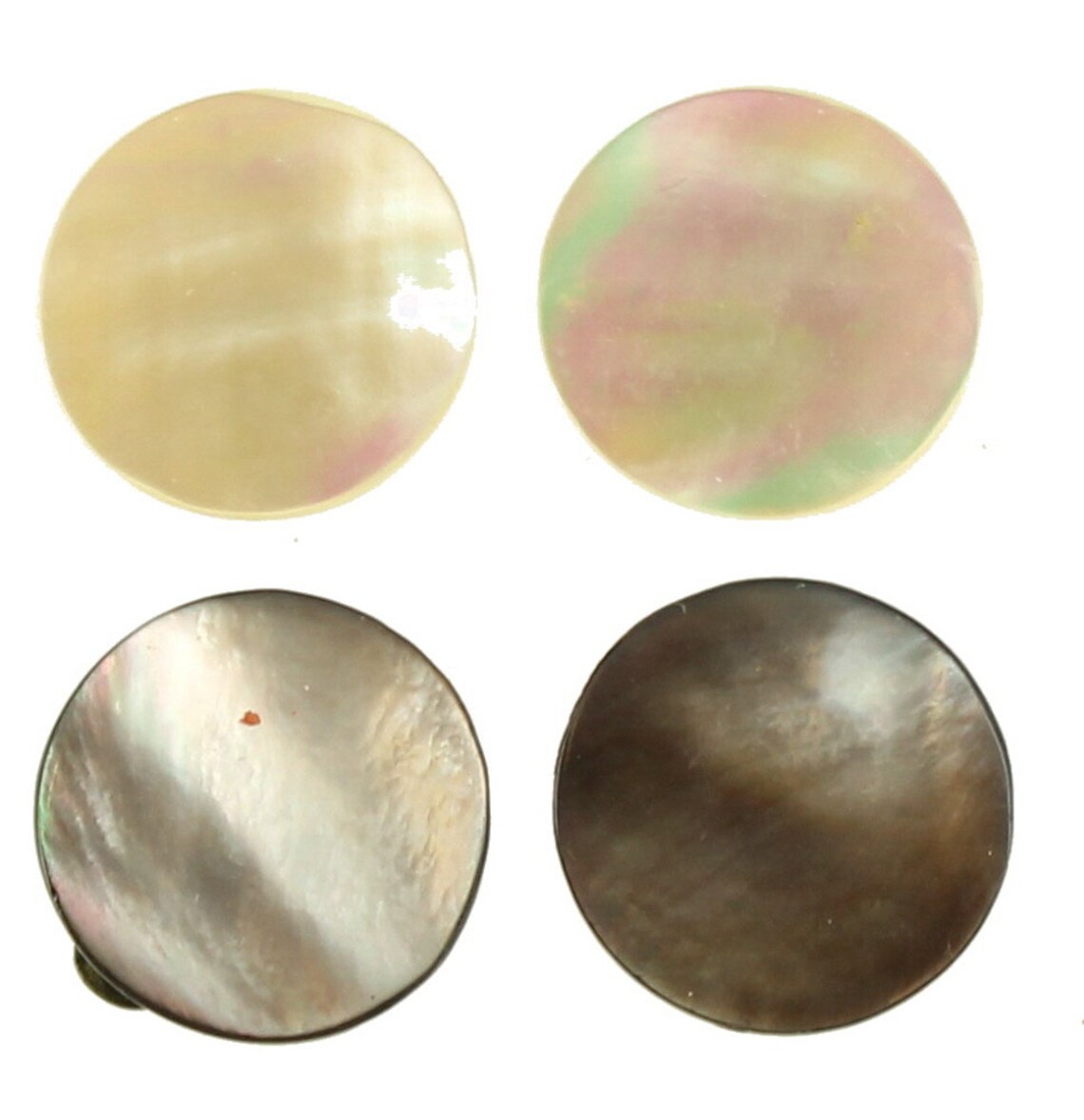 Antique Deco 2 Prs Abalone & MOP Mother of Pearl Button Earrings Clip ...