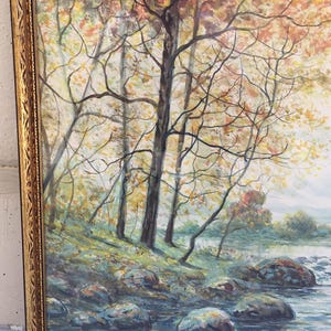 Antique Raphael Senseman Water Color Painting Autumn Stream Colorful ...