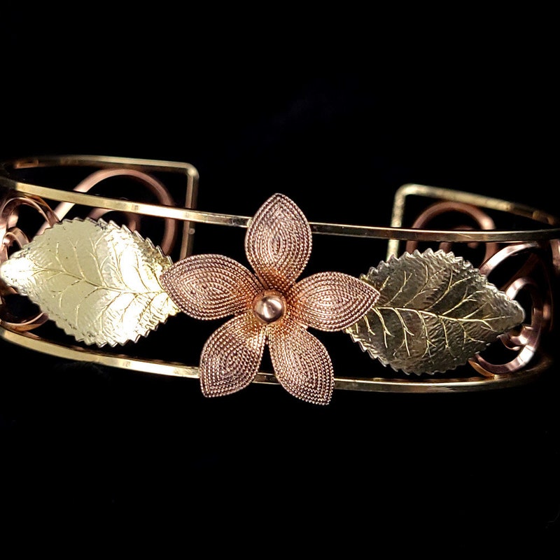 Floral Cuff Bracelet - Etsy