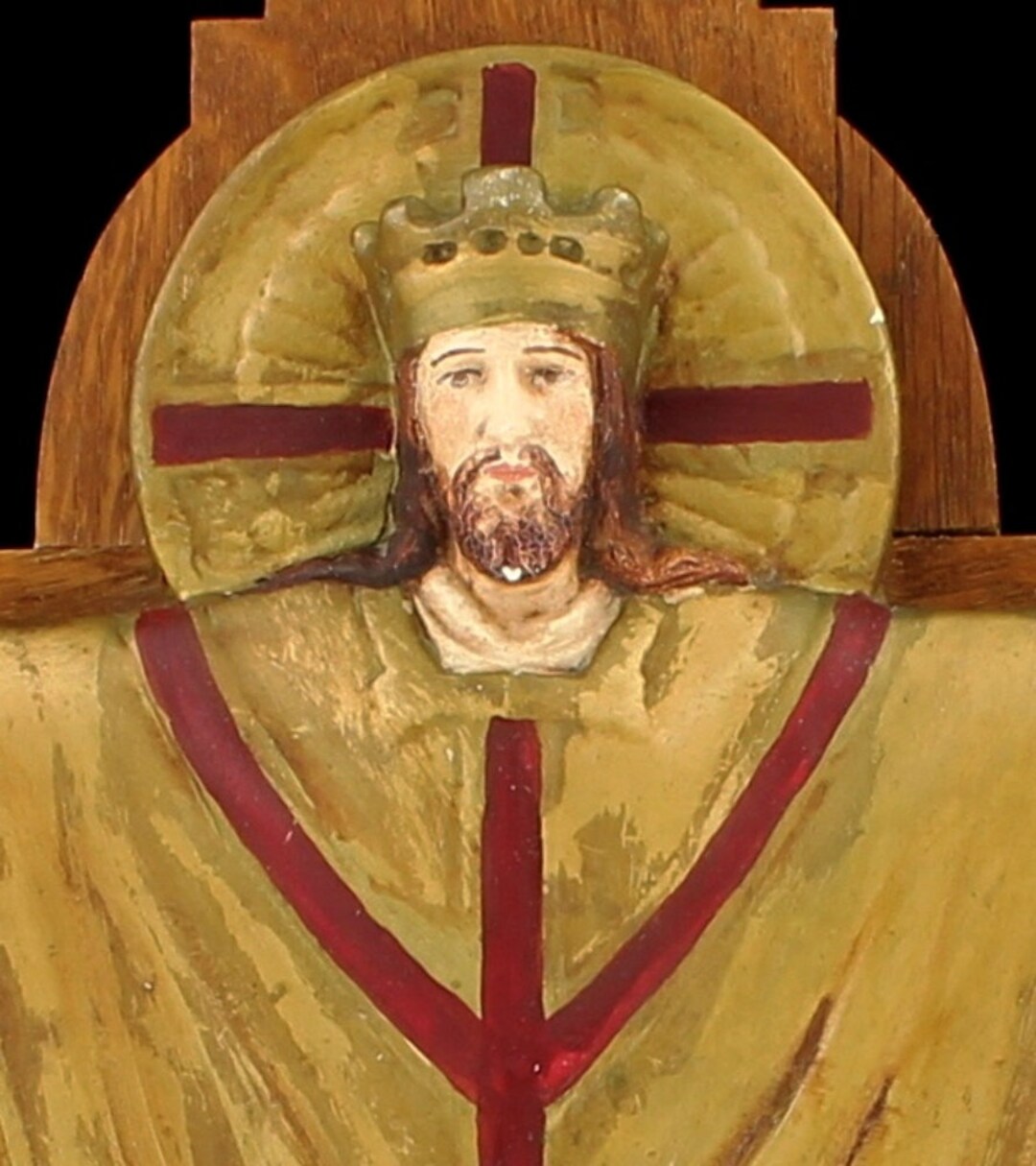 Rare Vintage Living Christ Crucifix Plaster Wood Christian Wall Cross ...