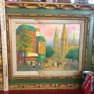 Vintage Carlos Tafoya Impasto Oil Painting Cityscape Mexico New Mexico ...