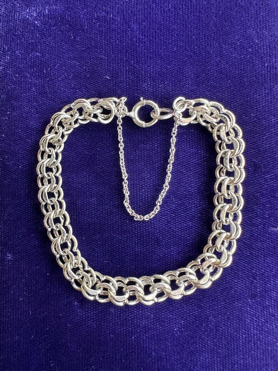VINTAGE STERLING SILVER DOUBLE SNAKE HEAD BRACELET #2 - Gem