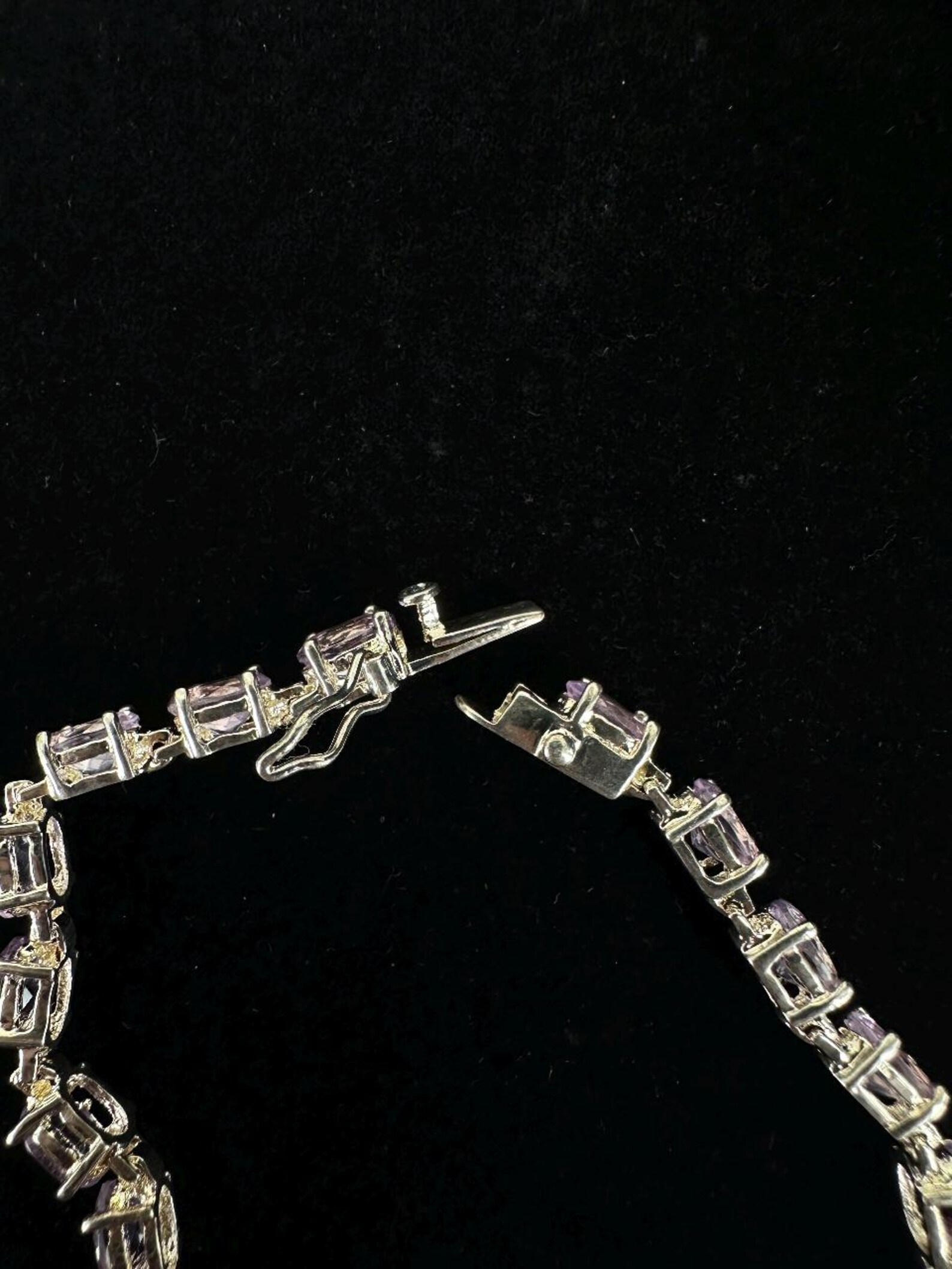 Vintage Sterling Amethyst Link Chain Bracelet 5.25” - Etsy