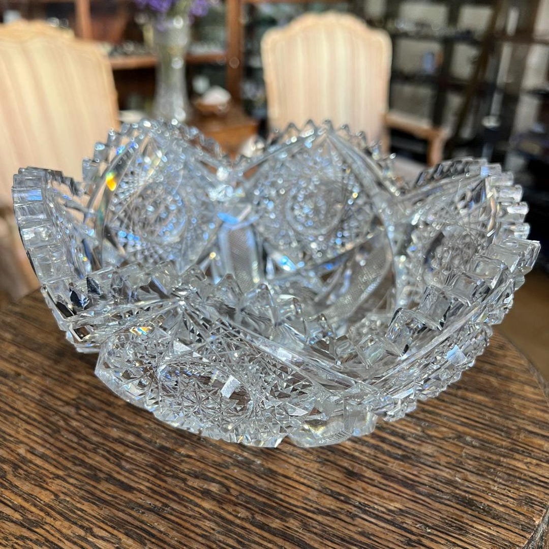 Antique John Hoare Co. Corning American Brilliant Cut Crystal Glass ...