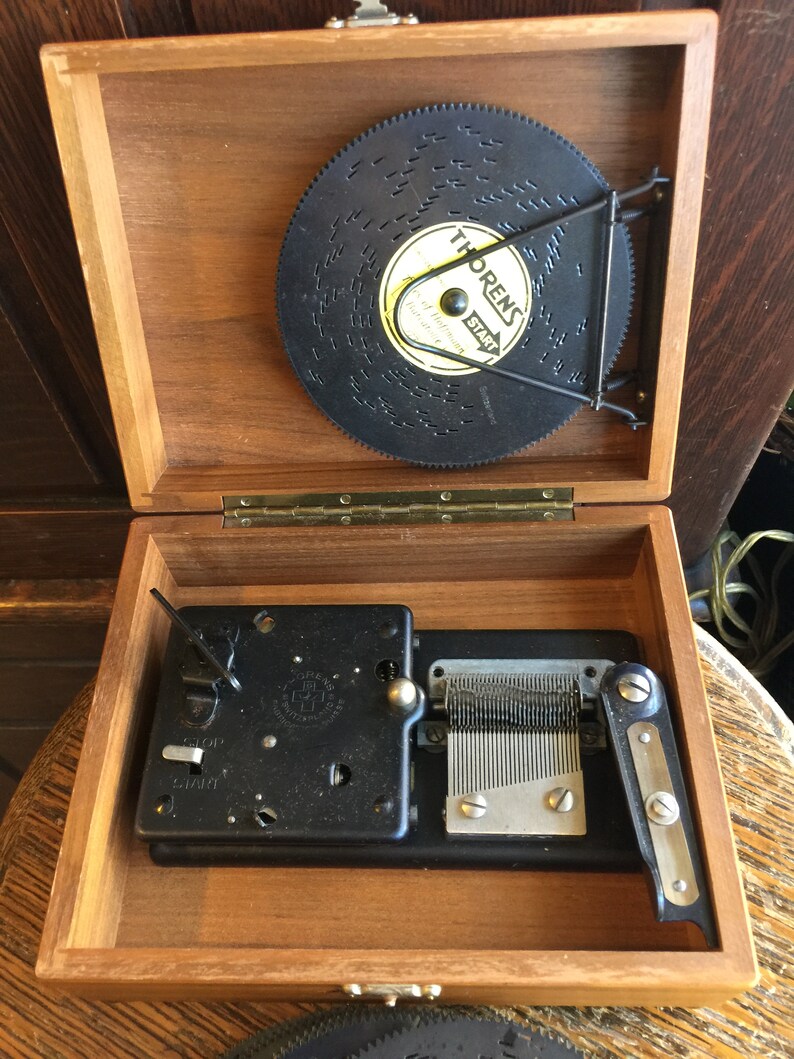 Vintage Thorens Automatic Disc Music Box AD30W Wood with 20 | Etsy