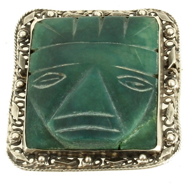 Aztec Jade Brooch - Etsy