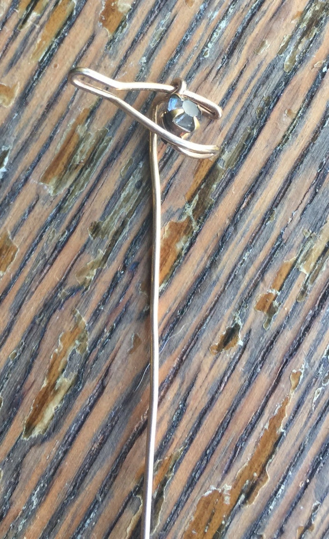 Antique Rose Gold Filled GF Victorian Wish Bone Stick Pin Paste ...