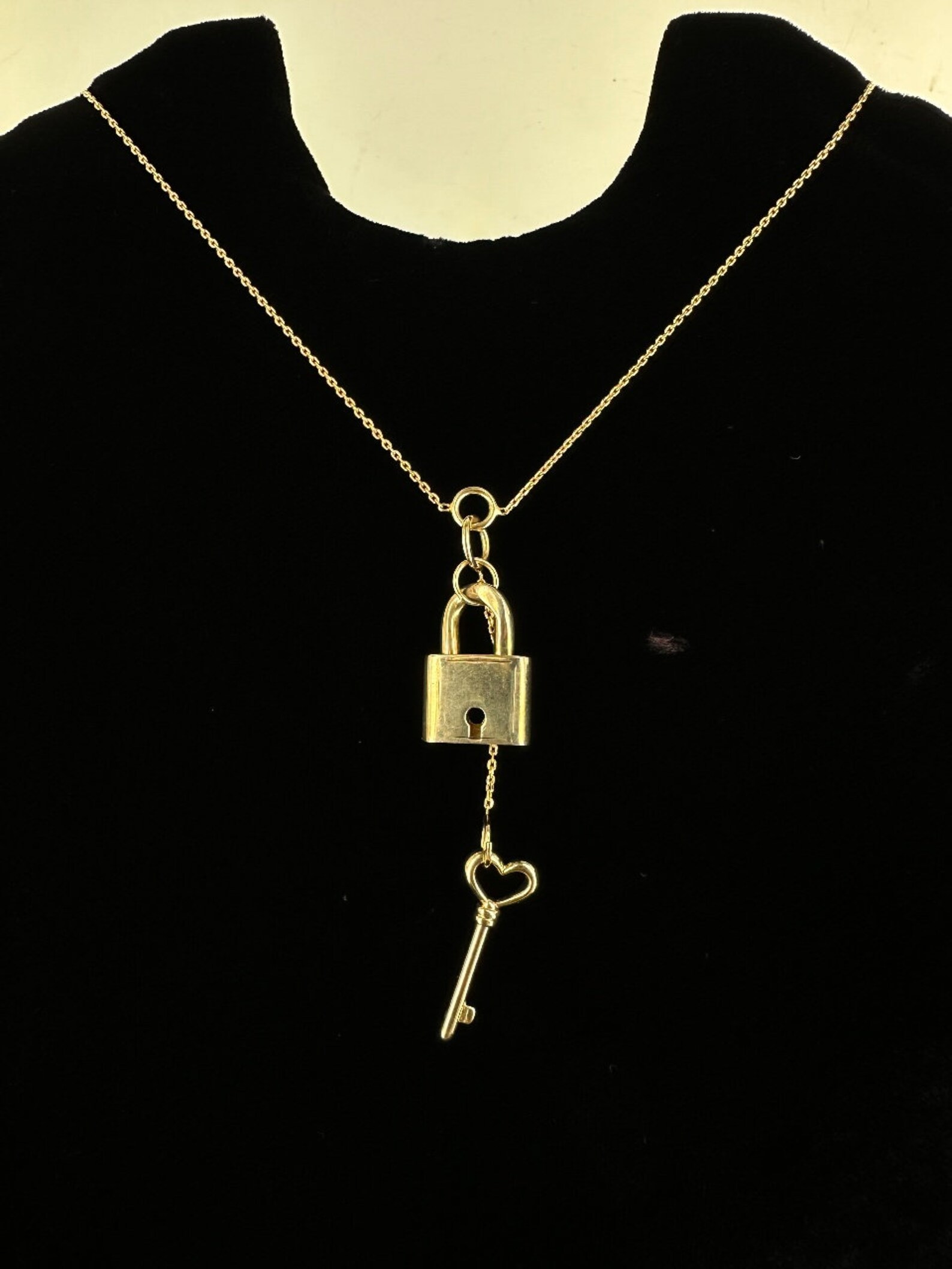 Vintage Designer Gold Over Sterling Lock & Heart Key Necklace 32” - Etsy