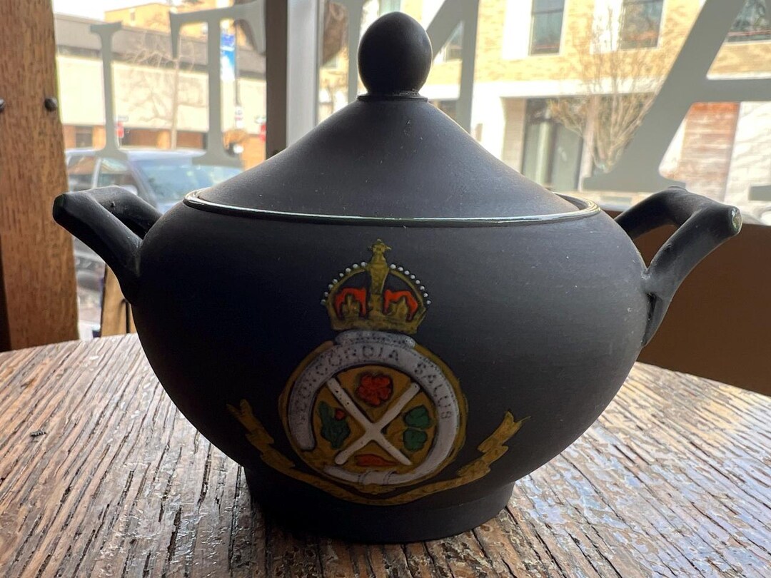 Antique Wedgwood Black Basalt Kelock Ware Mini Sugar Bowl Montreal ...