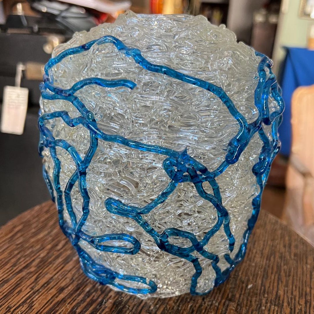 Vintage MCM Spaghetti Lamp Shade Spun Lucite Retro Kitsch Swag Clear ...