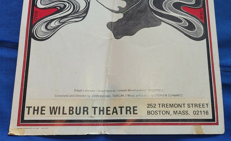Vintage Original Godspell Poster 1971-1973 Musical Wilbur Theater ...